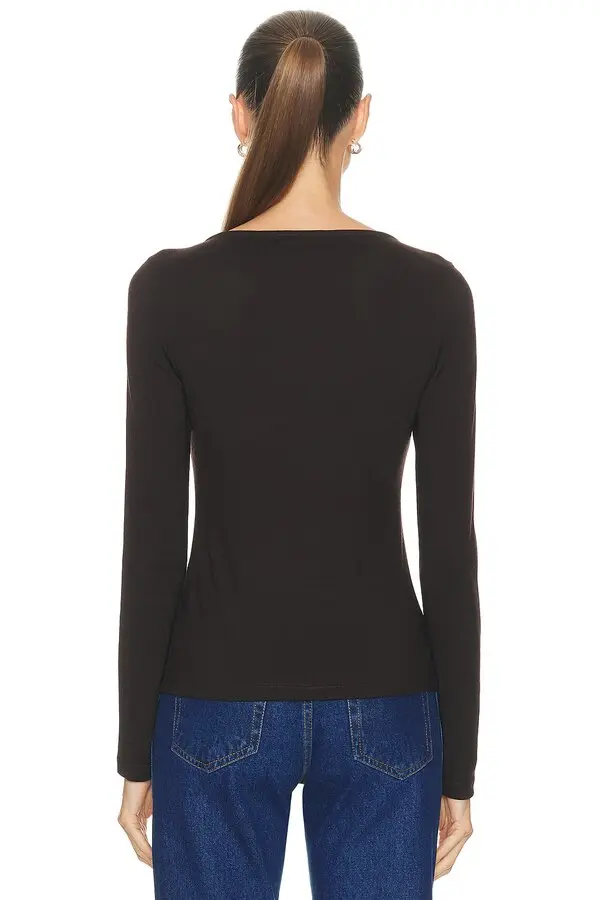 Renggli Long Sleeve Boatneck Tee - Chocolate