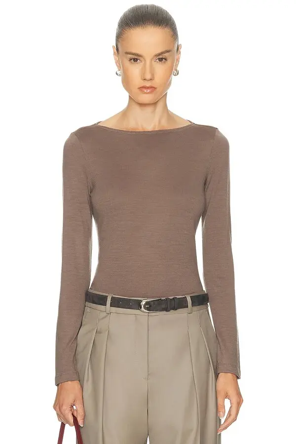 Renggli Long Sleeve Boatneck Tee - Clay