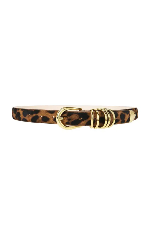 DEHANCHE Hollyhock Animal Print Belt - Dark Jaguar & Gold
