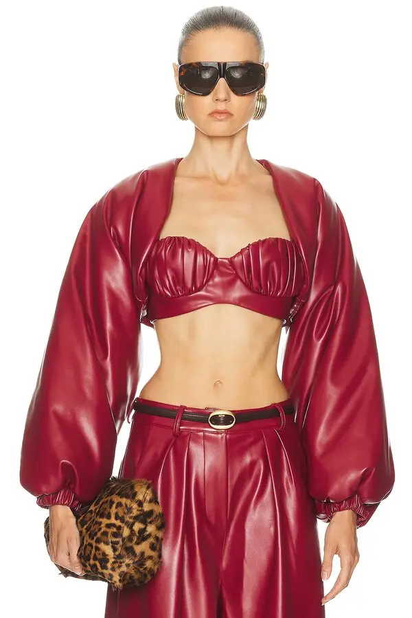 ROWEN ROSE Faux Leather Bolero