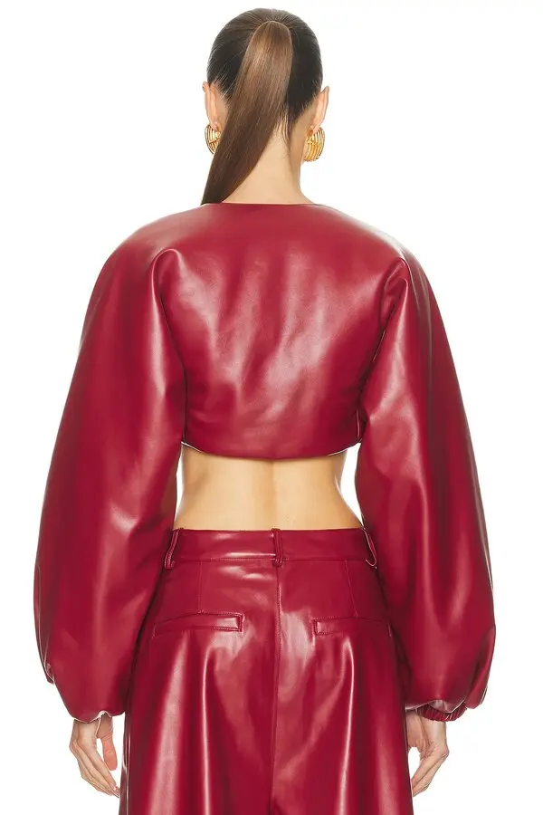 ROWEN ROSE Faux Leather Bolero