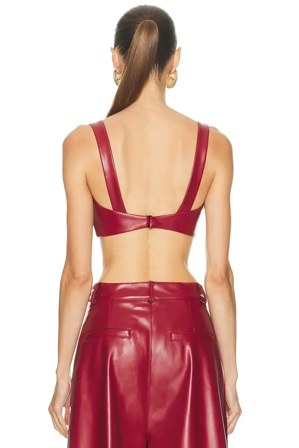 ROWEN ROSE Sleeveless Bralette Top In Wine