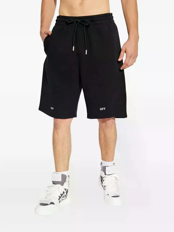Off-White Logo-print Cotton Shorts