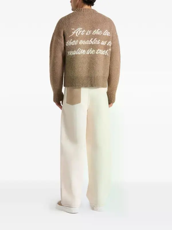 Manière De Voir Brushed-knit Sweater With Eiffel Patch