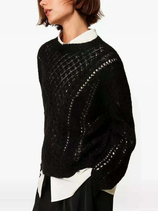 TWINSET Openwork Wool-blend Sweater