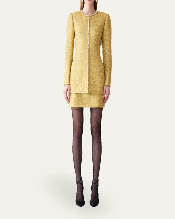 Carolina Herrera Metallic Tweed Mini Skirt