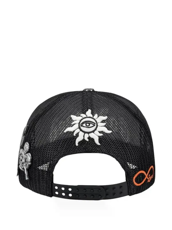 GODSPEED Embroidered Leather Trucker Hat - Black