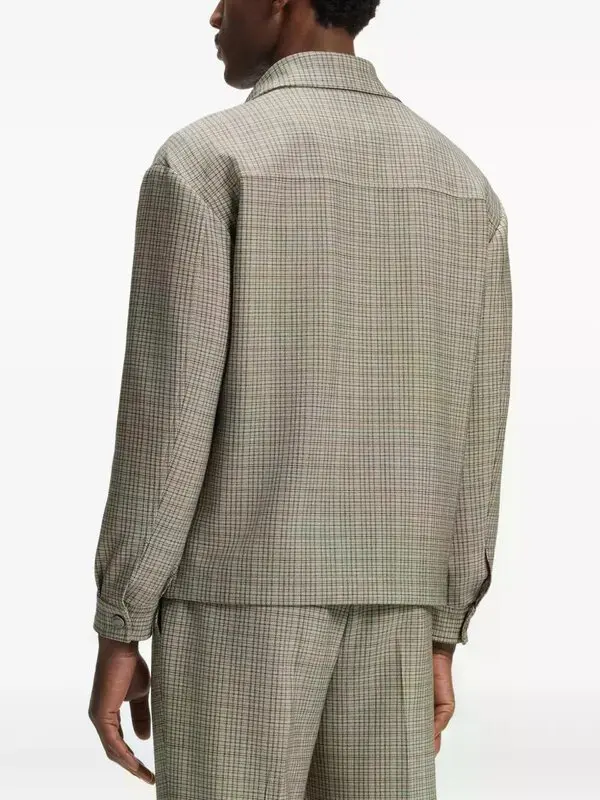 BOSS Craig Checked-pattern Buttoned Jacket