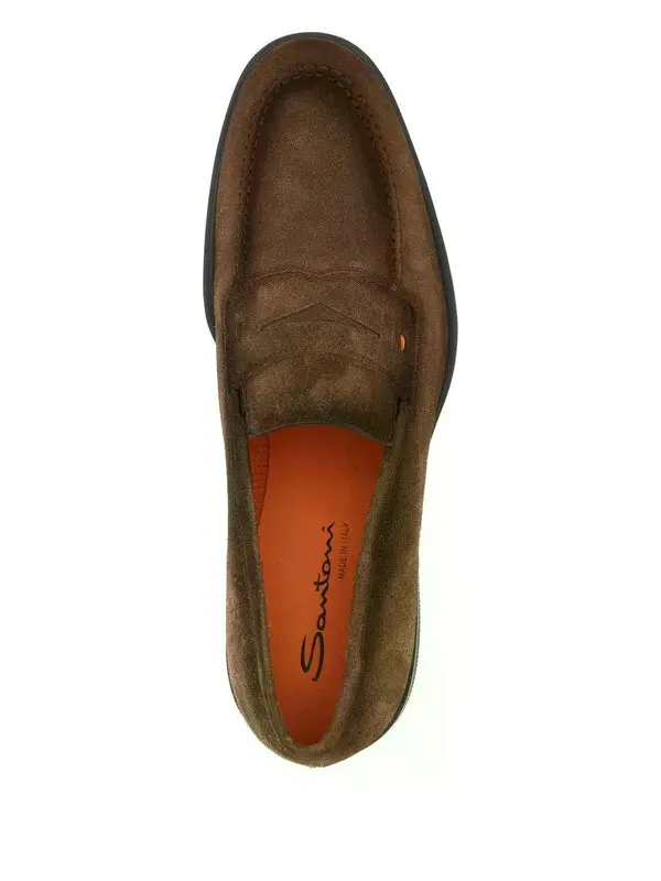 Santoni Shaded Suede Loafers - Brown