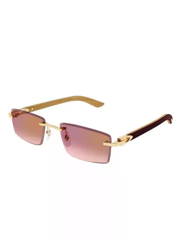 Cartier Rectangle-frame Sunglasses - Black
