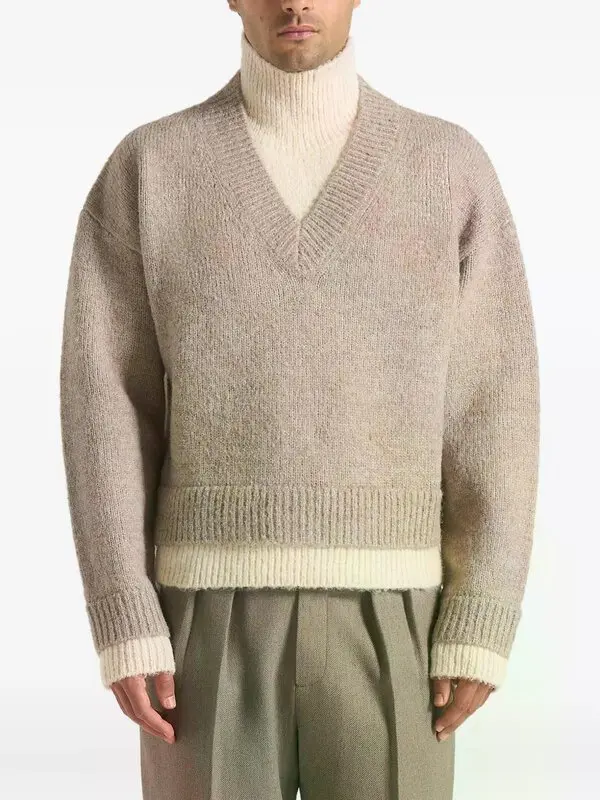 Manière De Voir Jacques Double-layered V-neck Sweater