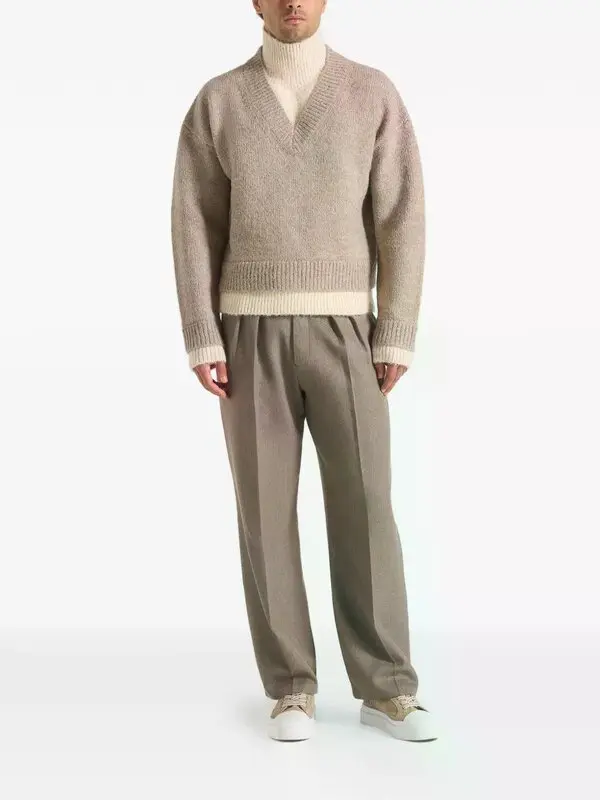 Manière De Voir Jacques Double-layered V-neck Sweater