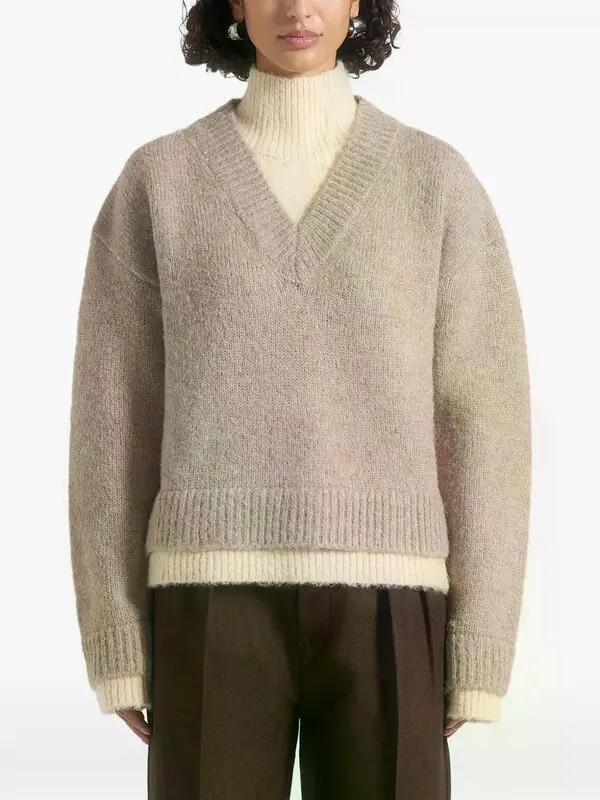 Manière De Voir Jacques Double-layered V-neck Sweater