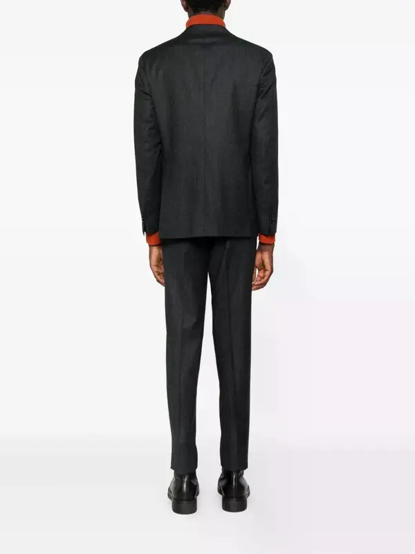 Tagliatore Herringbone Two-piece Suit - Black