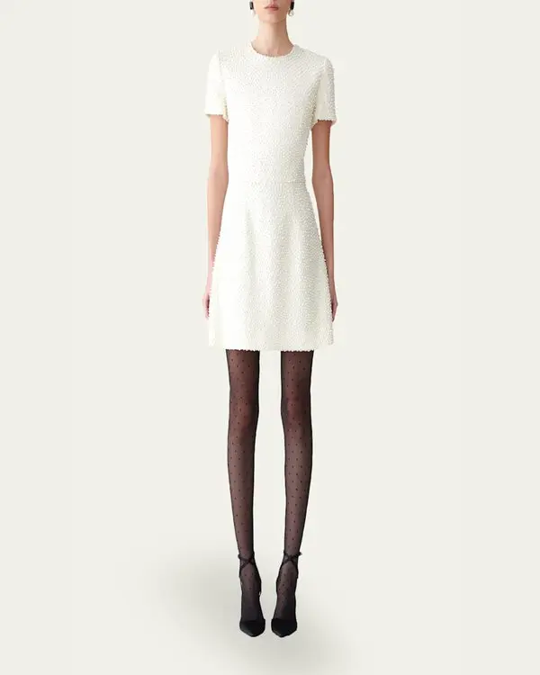 Carolina Herrera Pearly Embellished Mini Dress