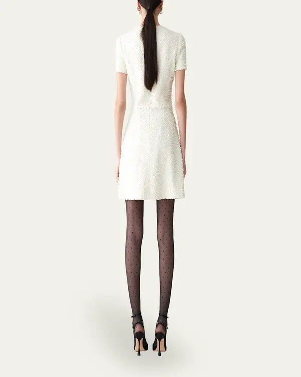 Carolina Herrera Pearly Embellished Mini Dress