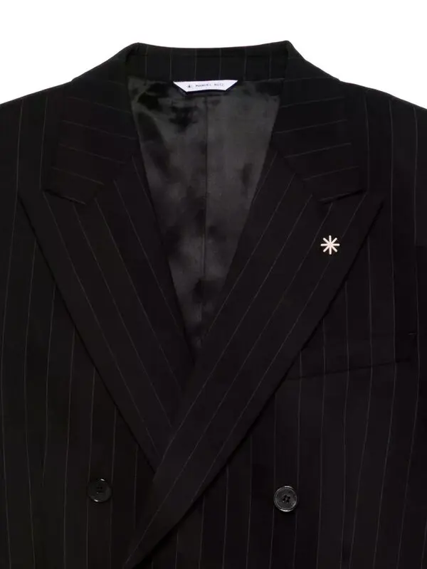 MANUEL RITZ Pinstripe Blazer - Black