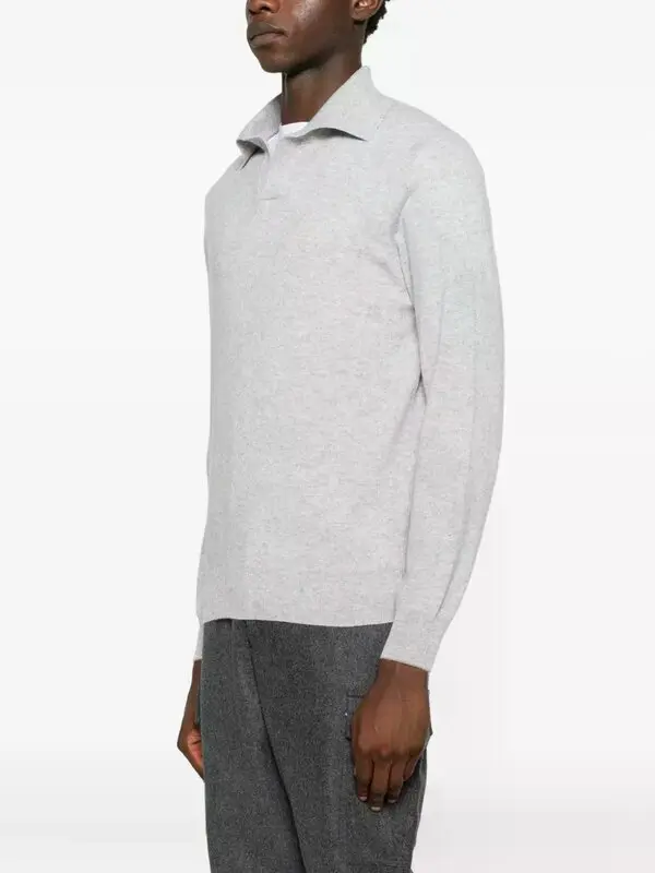 Brunello Cucinelli Long Sleeve Polo Sweater - Grey