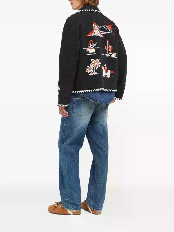 Alanui Embroidered Chain-trimmed Jacket - Black