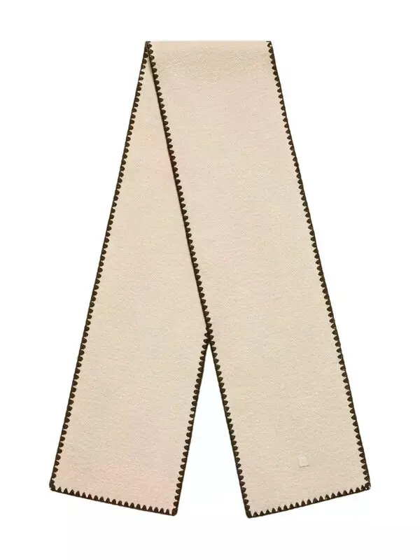 Manière De Voir Aube Stitched Taupe Scarf - Neutrals