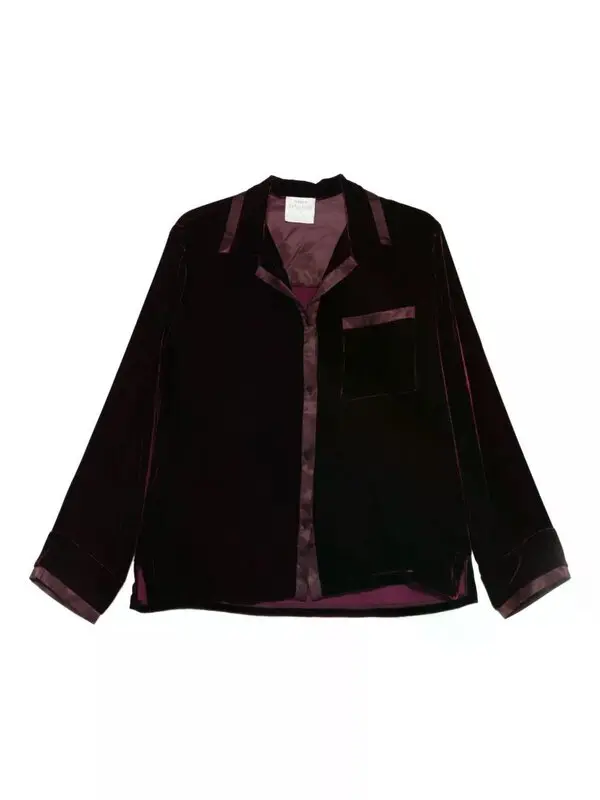 FORTE_FORTE Chest-pocket Satin-trim Shirt - Red