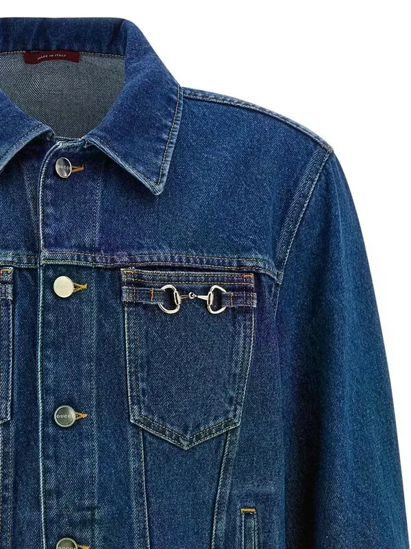 Gucci Denim Jacket With Horsebit Detail
