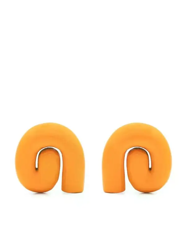 UNCOMMON MATTERS Nimbus Lacquered-wood Hoop Earrings - Orange