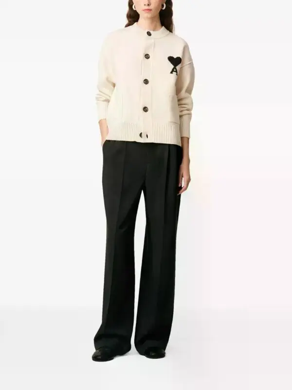 AMI Paris De Coeur Wool Cardigan