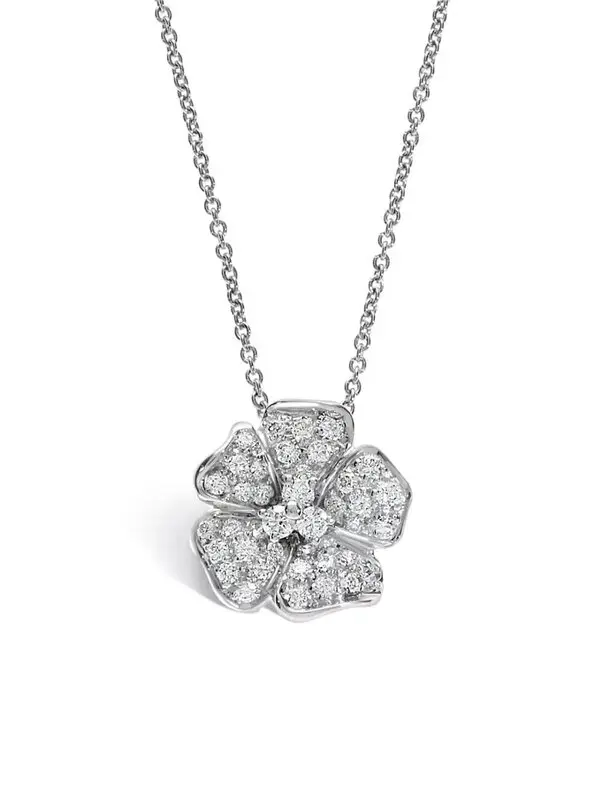 LEO PIZZO 18kt White Gold Flora Diamond Necklace - Silver
