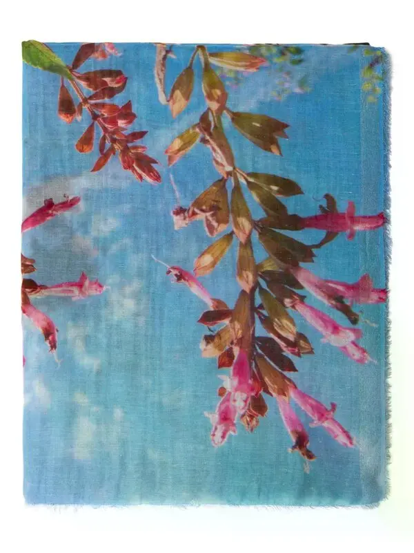Faliero Sarti Floral-print Scarf - Blue