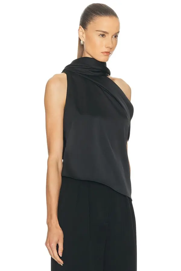 Monse Sleeveless Asymmetric Scarf Top