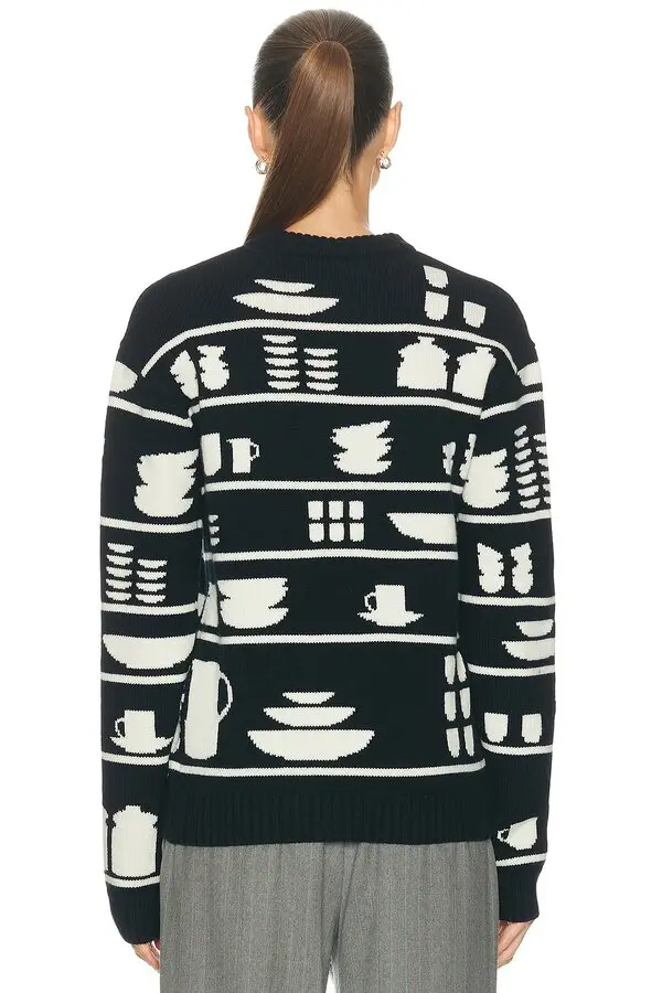 JW Anderson Crockery Jacquard Jumper - Black & White