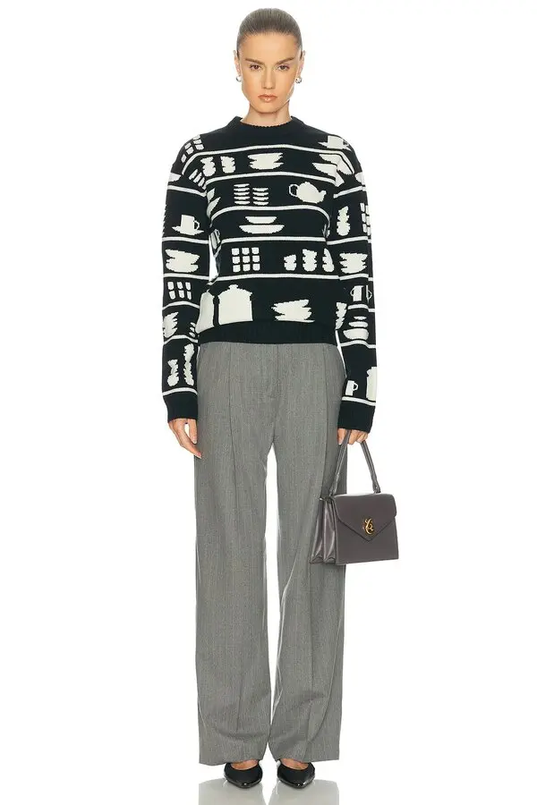 JW Anderson Crockery Jacquard Jumper - Black & White