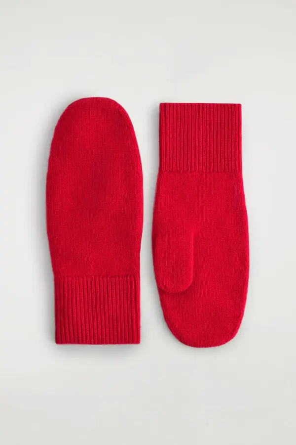 Cos Cashmere Mittens - Red