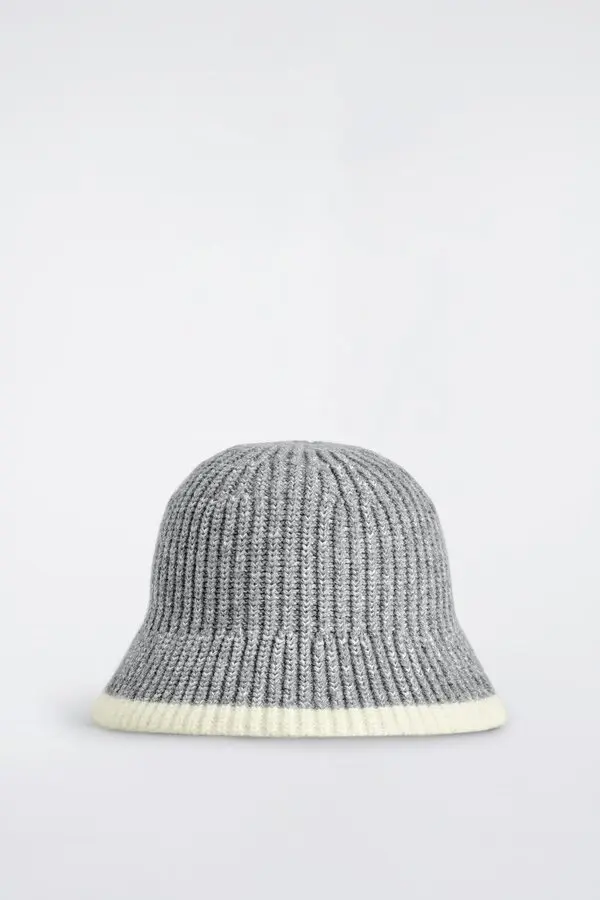 Cos Contrast-tipped Wool-mohair Bucket Hat - Gray