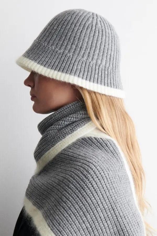 Cos Contrast-tipped Wool-mohair Bucket Hat