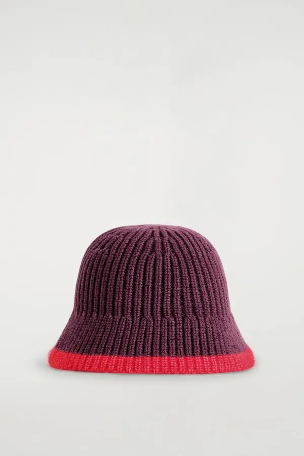 Cos Contrast-tipped Wool-mohair Bucket Hat - Red