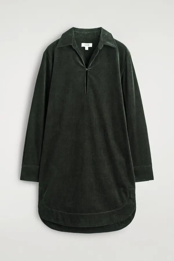 Cos Corduroy Mini Shirt Dress - Brown