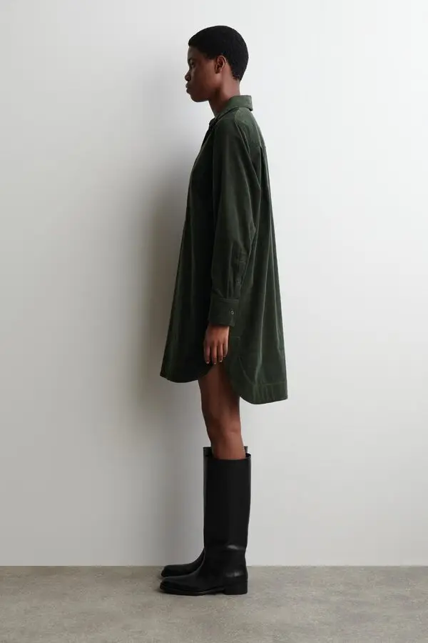 Cos Corduroy Mini Shirt Dress - Brown