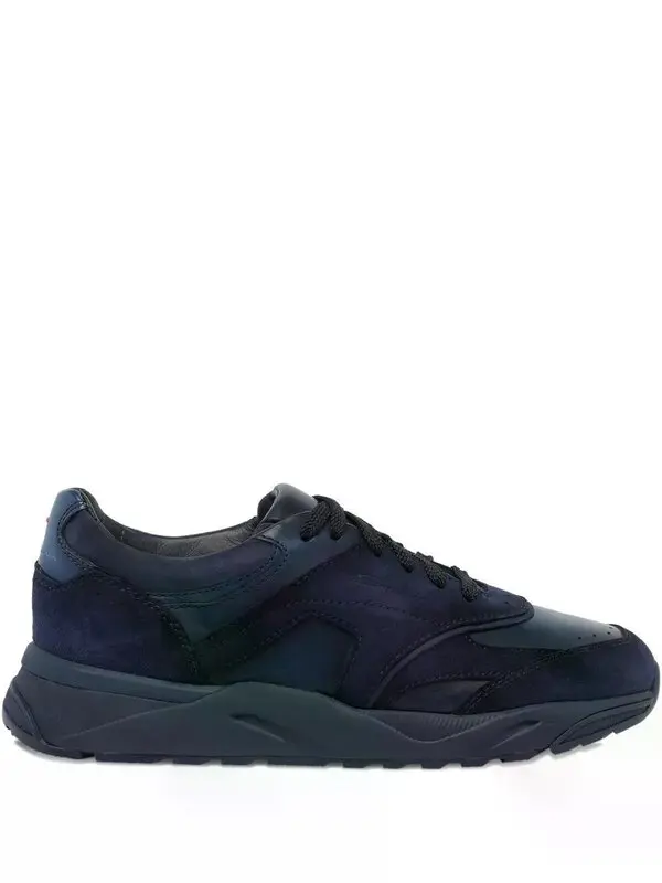 Santoni Suede Paneled Sneakers