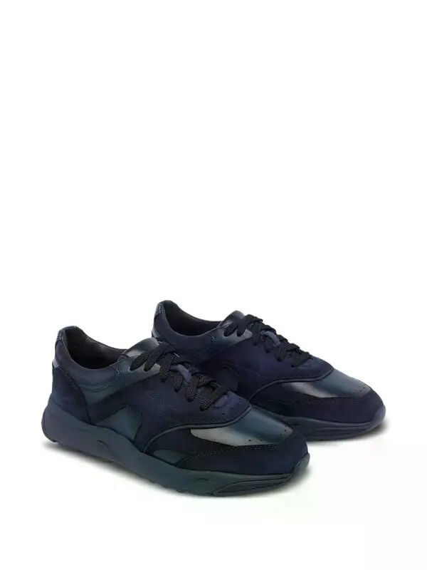 Santoni Suede Paneled Sneakers