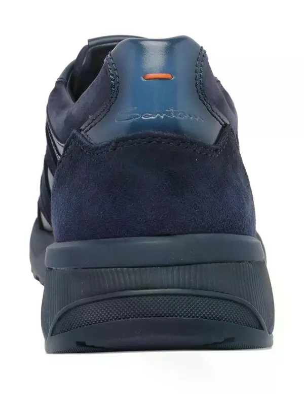 Santoni Suede Paneled Sneakers