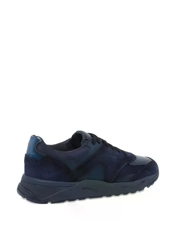 Santoni Suede Paneled Sneakers