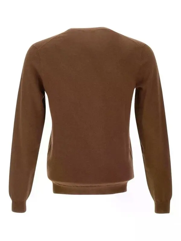 SUN 68 Logo-embroidered Ribbed-cuff Sweater - Brown