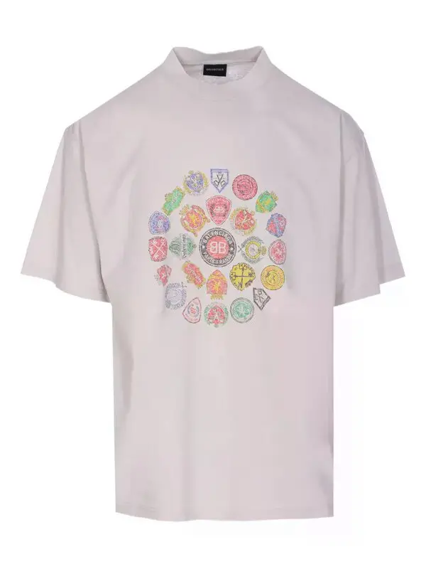 Balenciaga Printed Crew-neck T-shirt - Grey
