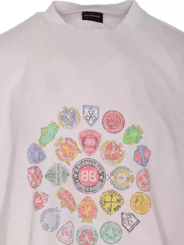 Balenciaga Printed Crew-neck T-shirt - Grey
