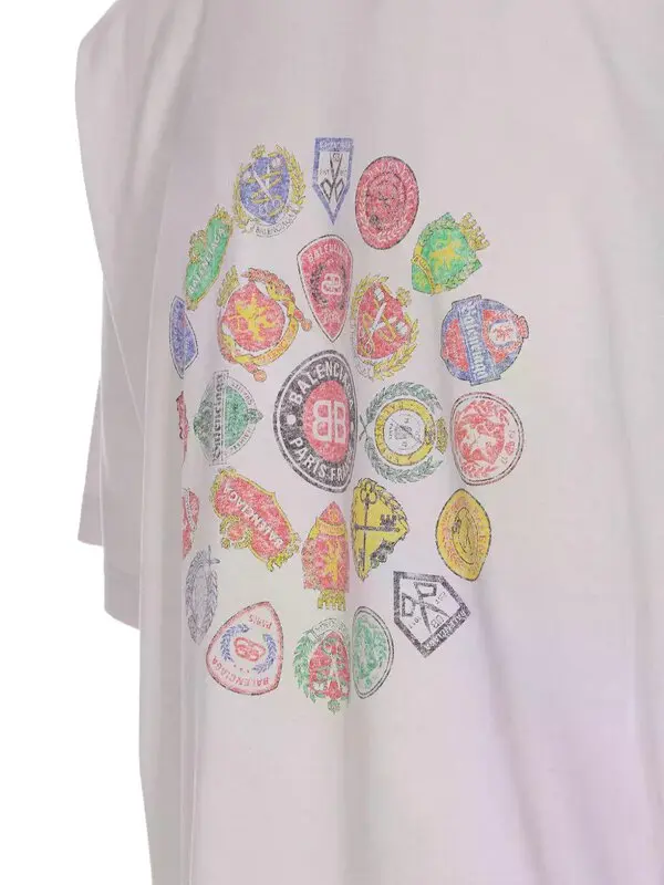 Balenciaga Printed Crew-neck T-shirt - Grey