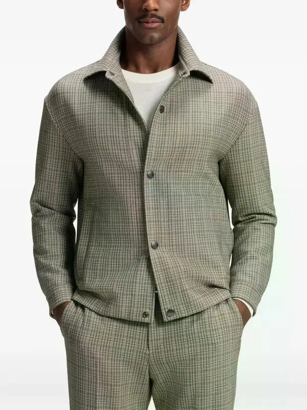 BOSS Craig Checked-pattern Buttoned Jacket