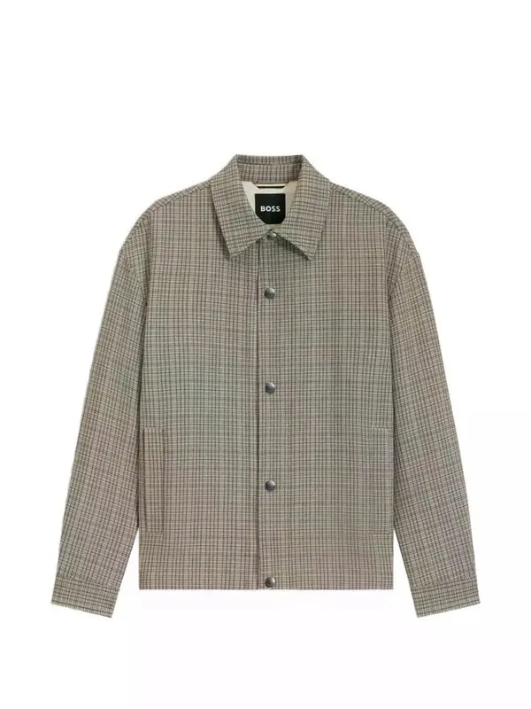 BOSS Craig Checked-pattern Buttoned Jacket