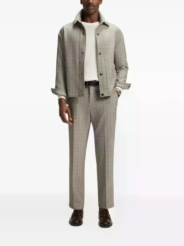 BOSS Craig Checked-pattern Buttoned Jacket